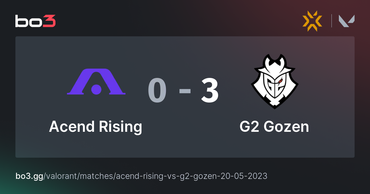 Acend Rising vs G2 Gozen - Valorant – bo3.gg
