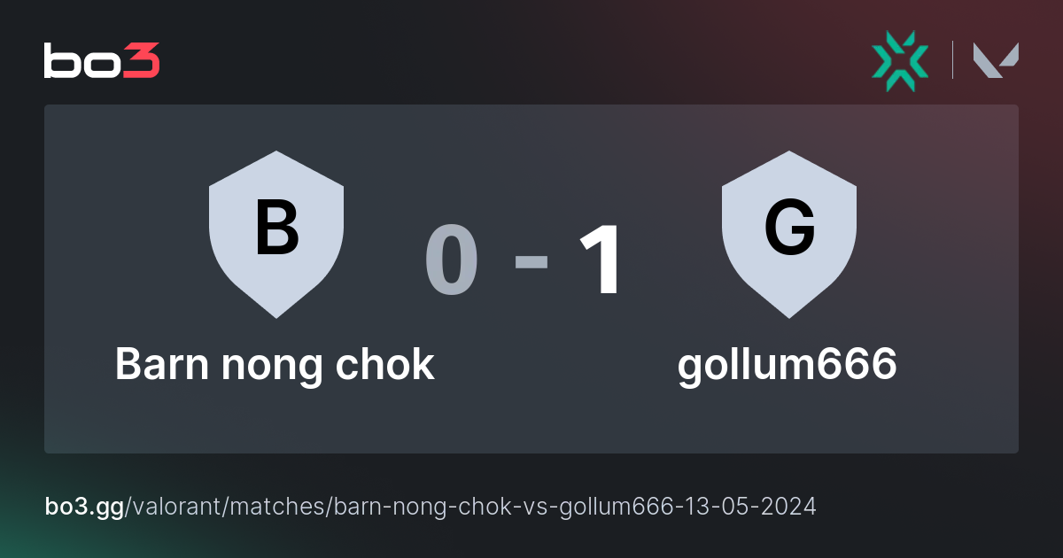 Barn nong chok vs gollum666 - Valorant – bo3.gg