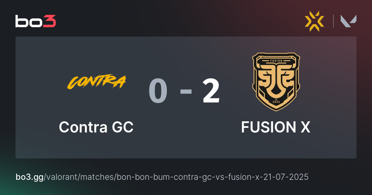 Contra GC против FUSION X - Valorant – bo3.gg