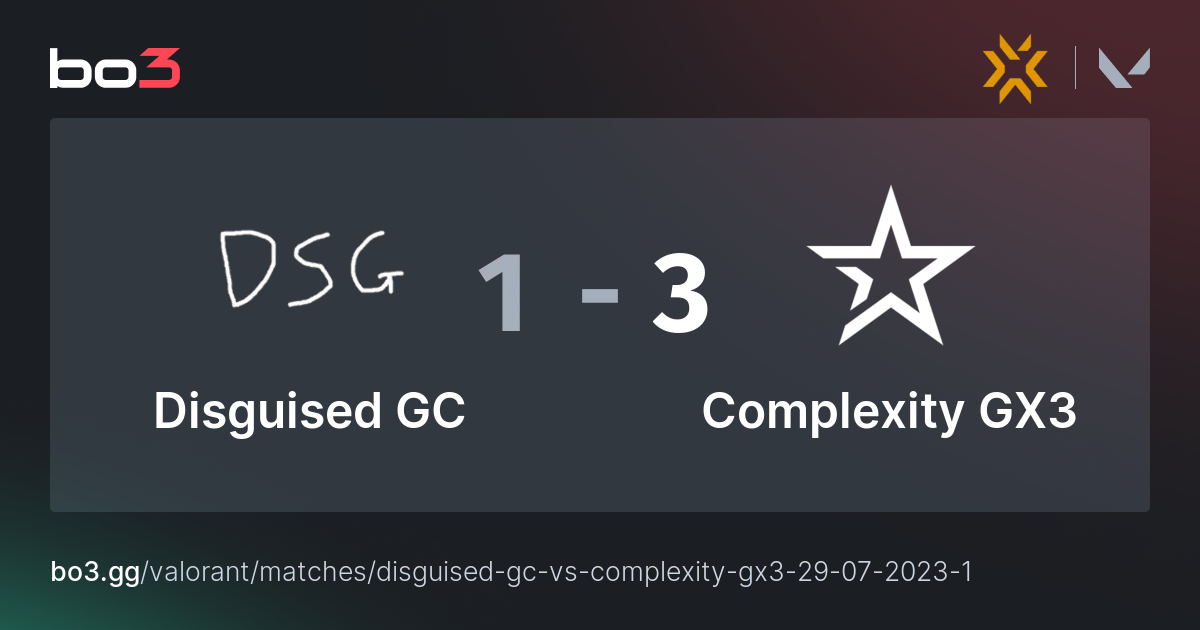 Disguised GC vs Complexity GX3 - Valorant – bo3.gg