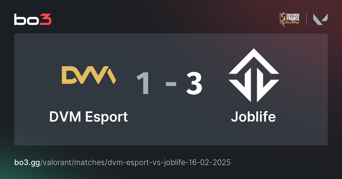 DVM Esport vs Joblife - Valorant Live – bo3.gg