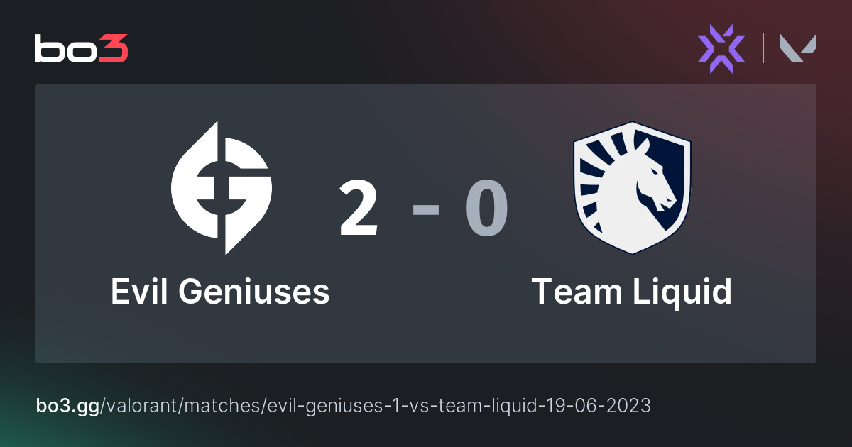 Evil Geniuses vs Team Liquid - Valorant – bo3.gg