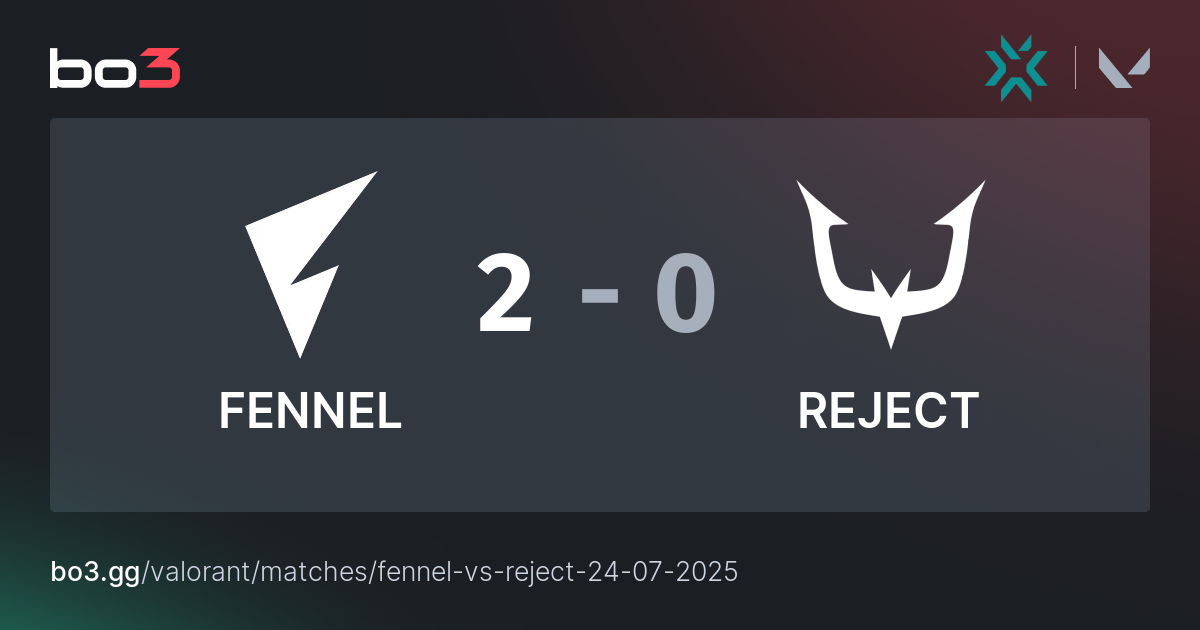 FENNEL vs REJECT - Valorant Live – bo3.gg