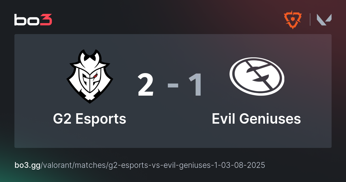 G2 Esports vs Evil Geniuses - Valorant – bo3.gg