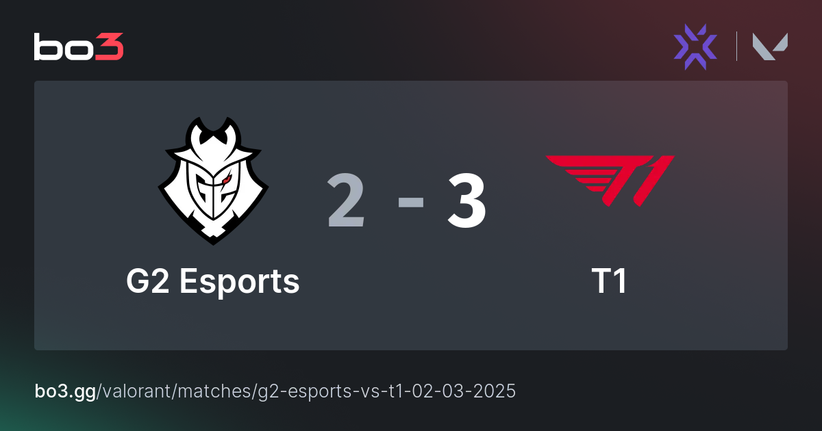 G2 Esports vs T1 - Valorant ao vivo – bo3.gg