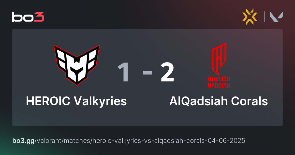 HEROIC Valkyries vs AlQadsiah Corals - Valorant – bo3.gg