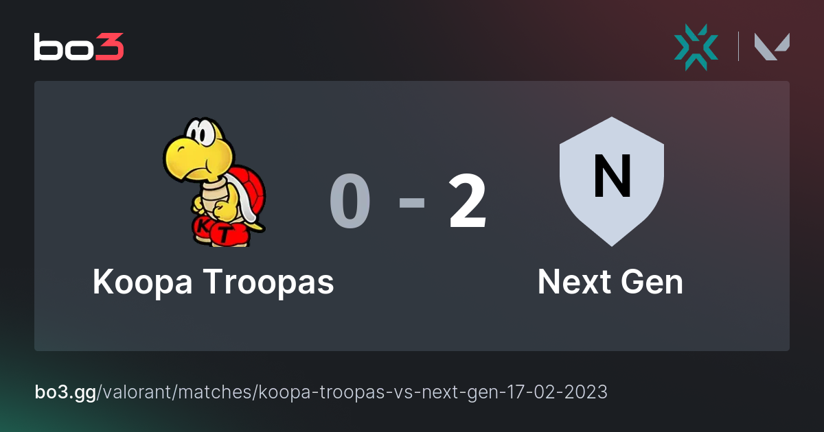 Koopa Troopas vs Next Gen - Valorant – bo3.gg