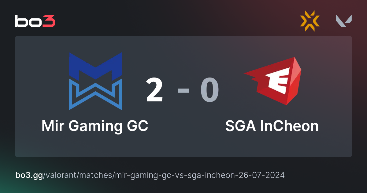 Mir Gaming GC vs SGA InCheon - Valorant – bo3.gg