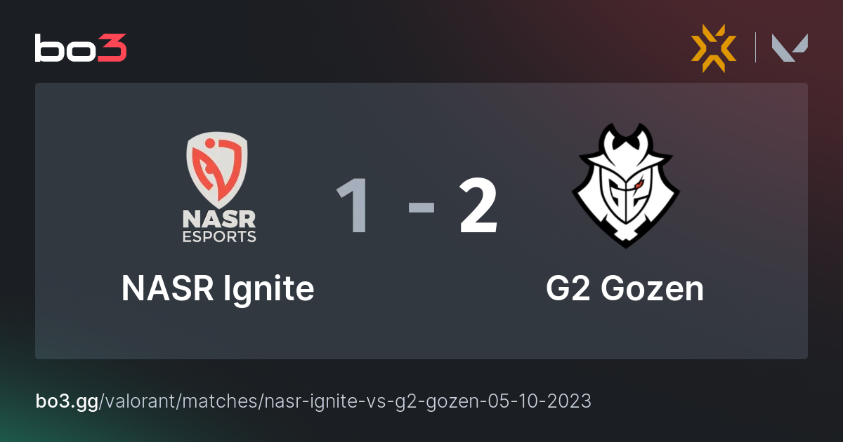 NASR Ignite vs G2 Gozen - 발로란트 – bo3.gg