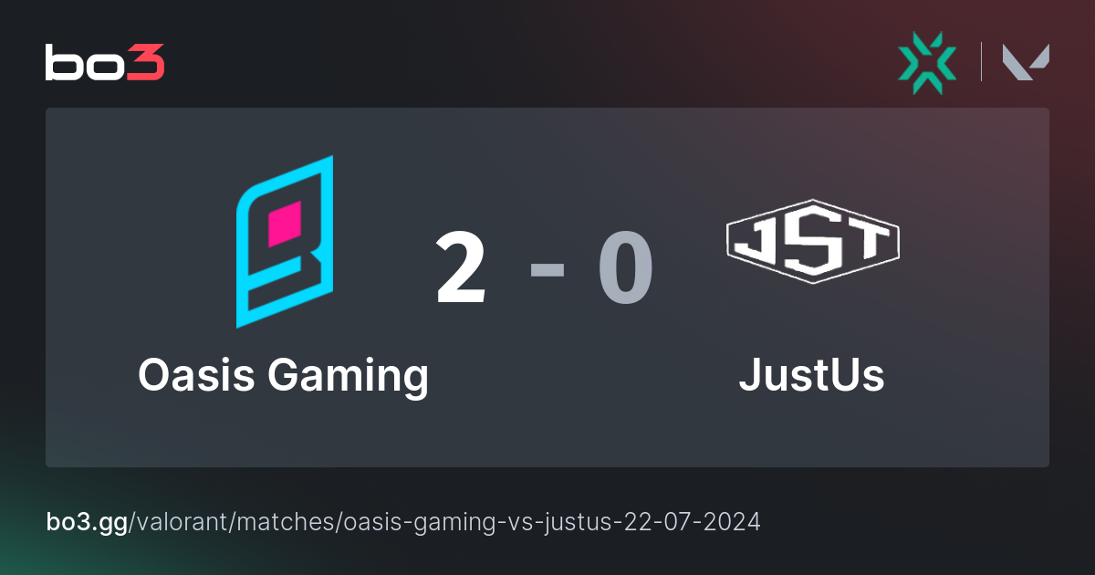 Oasis Gaming vs JustUs - Valorant – bo3.gg