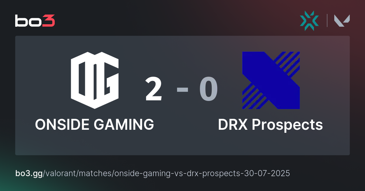 ONSIDE GAMING vs DRX Prospects - Valorant En direct – bo3.gg