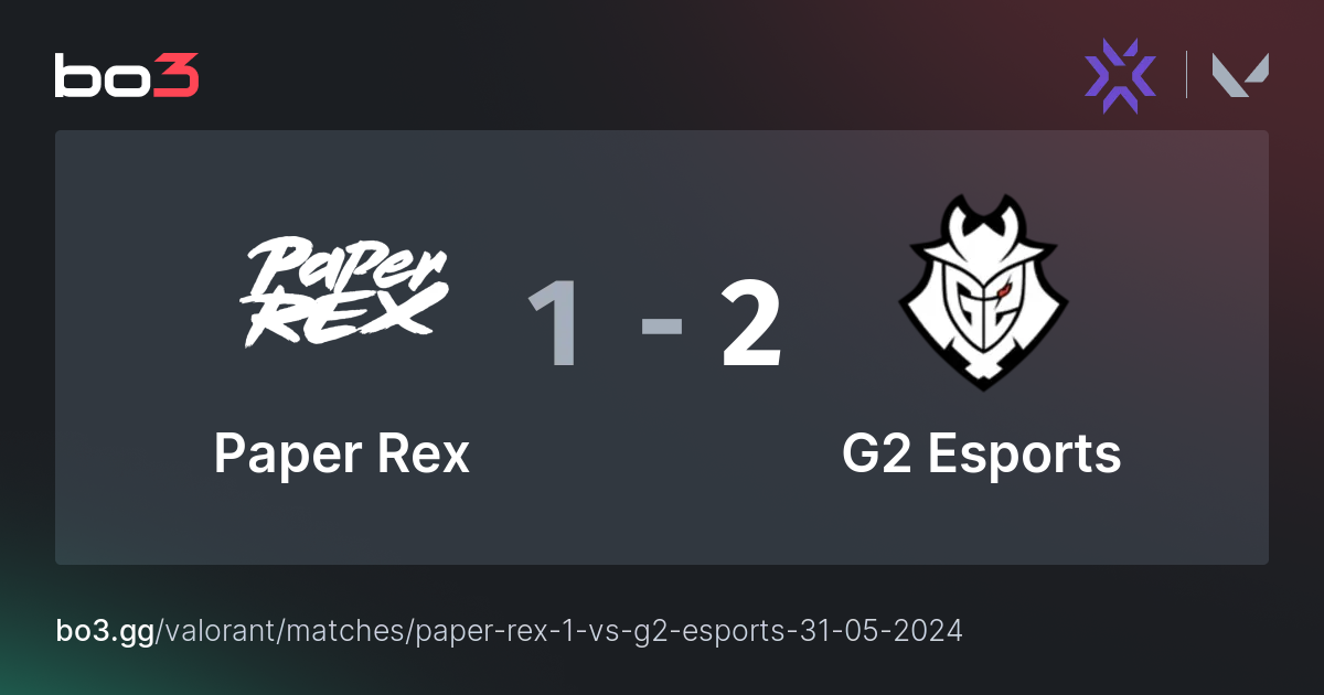 Paper Rex vs G2 Esports - Valorant – bo3.gg