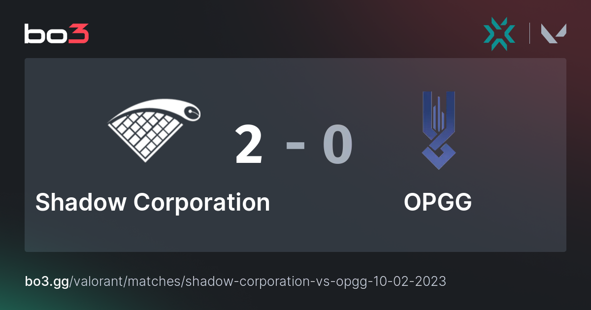 Shadow Corporation vs OPGG - Valorant – bo3.gg