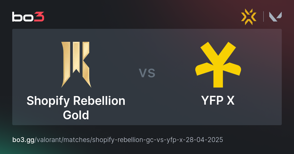 Shopify Rebellion Gold vs YFP X - Valorant – bo3.gg