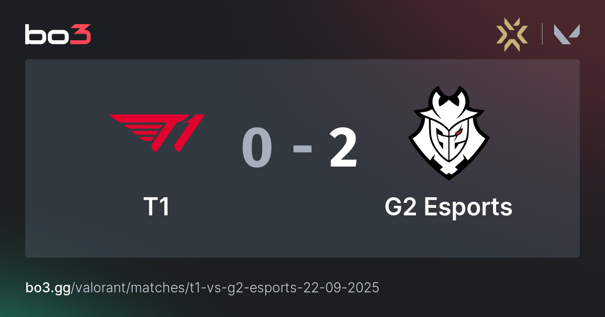 T1 vs G2 Esports - Valorant – bo3.gg