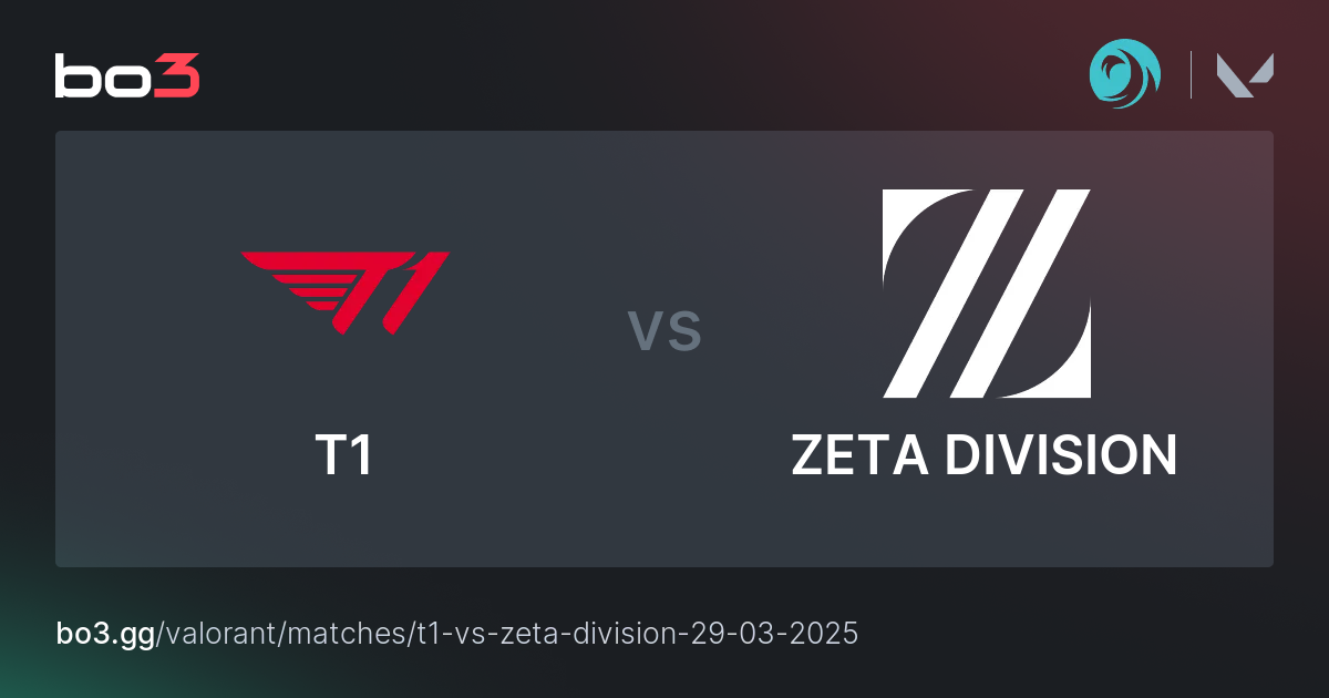 T1 vs ZETA DIVISION - Valorant ao vivo – bo3.gg