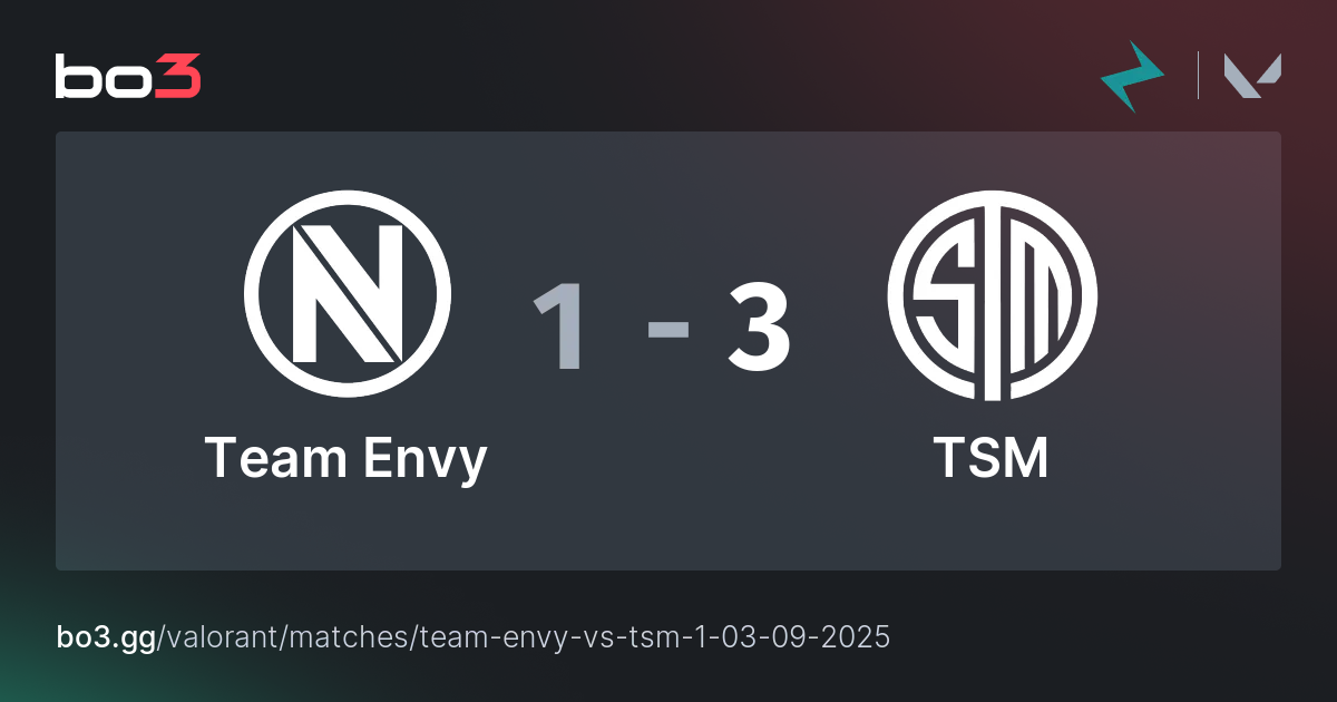 ENVY против TSM - Valorant – bo3.gg