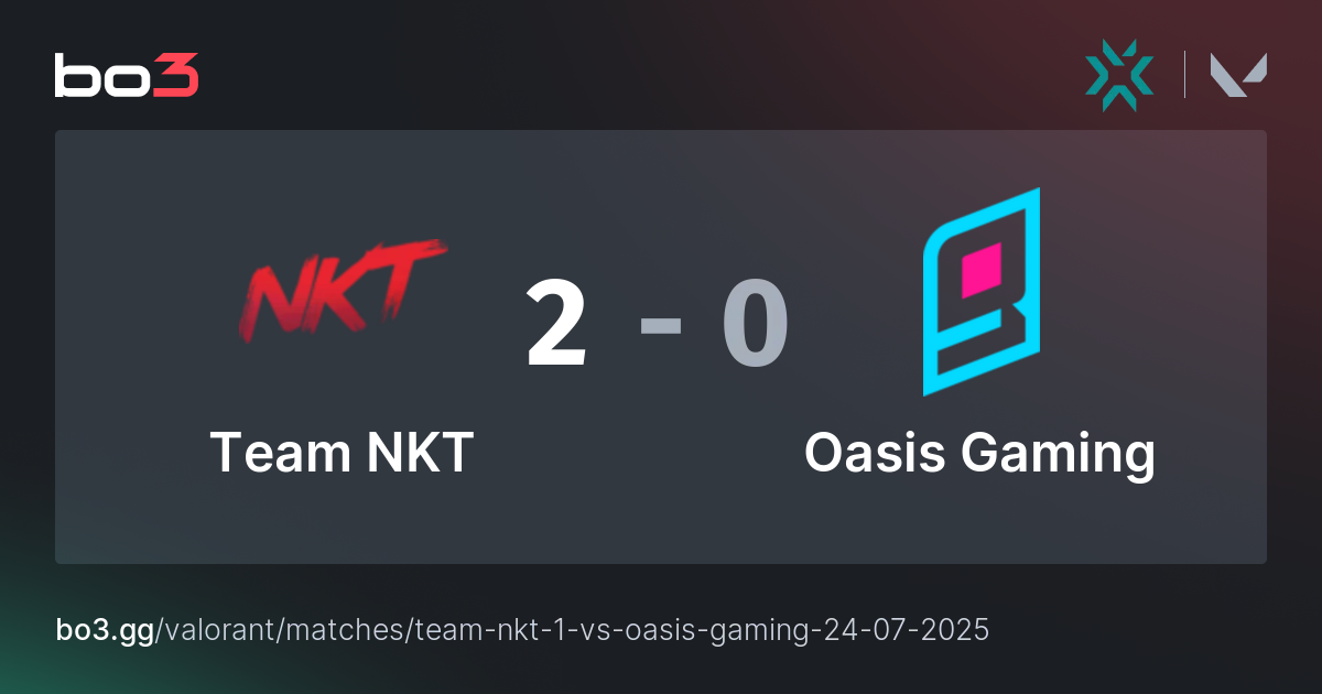 Team NKT vs Oasis Gaming - Valorant en Vivo – bo3.gg