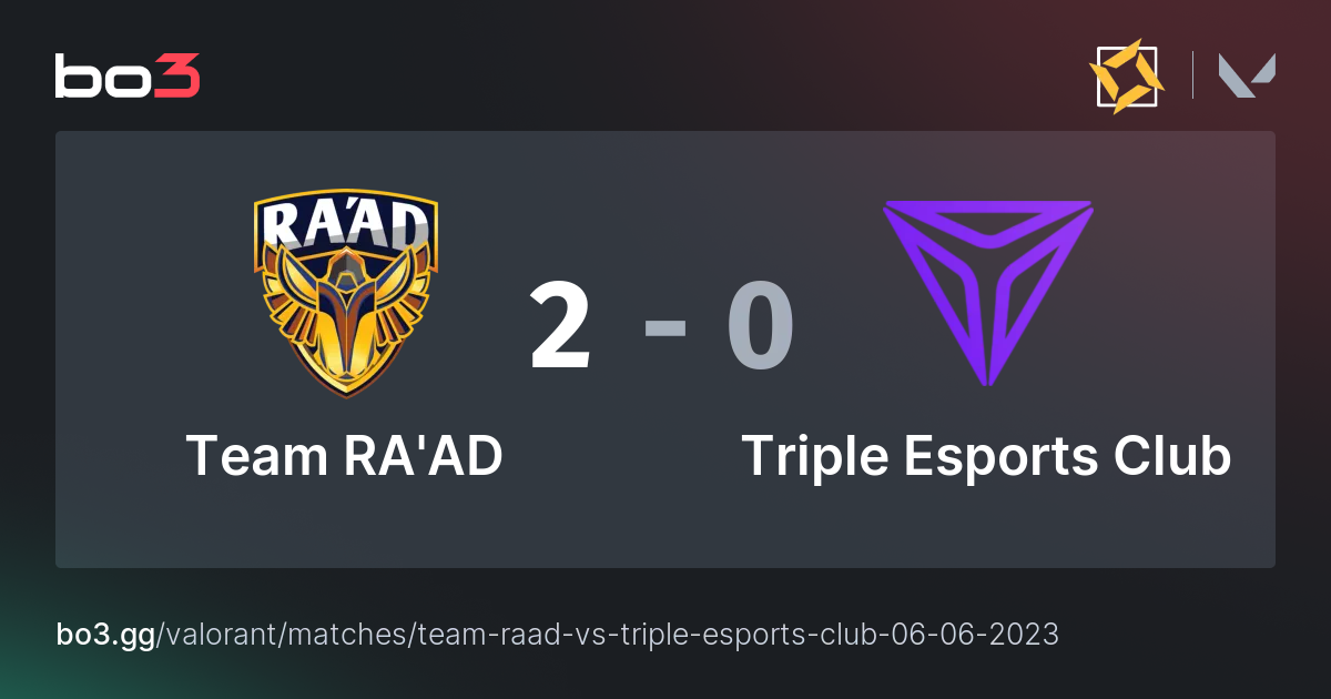 Team RA'AD vs Triple Esports Club - Valorant – bo3.gg