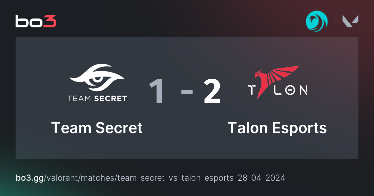 Team Secret vs TALON - Valorant – bo3.gg