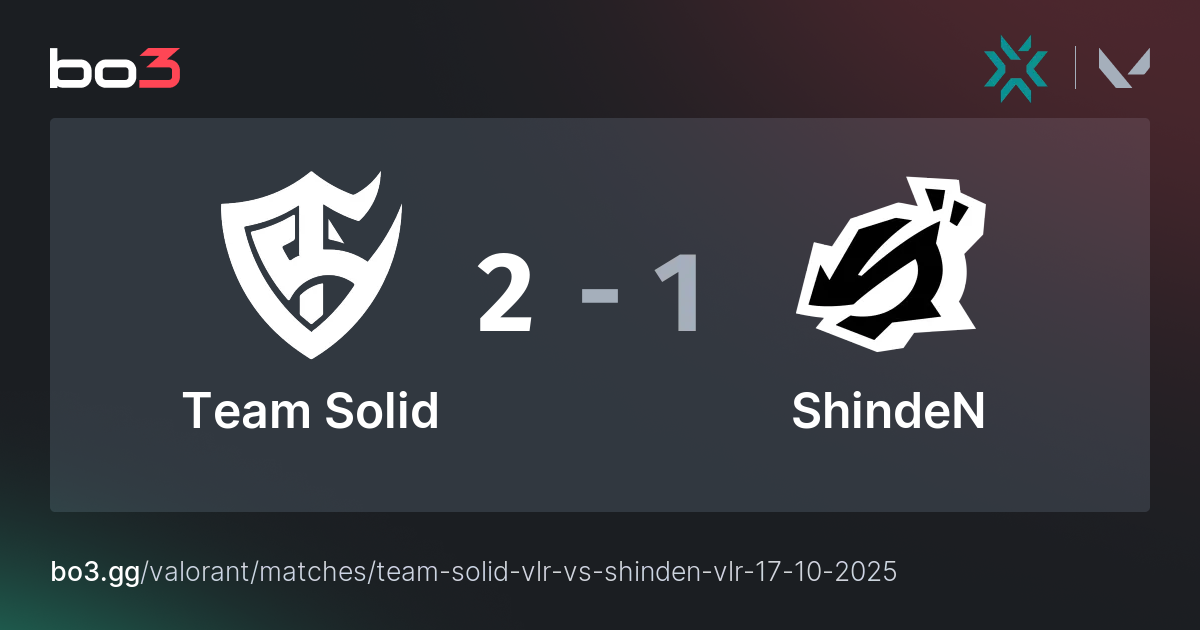 Team Solid vs ShindeN - Valorant – bo3.gg