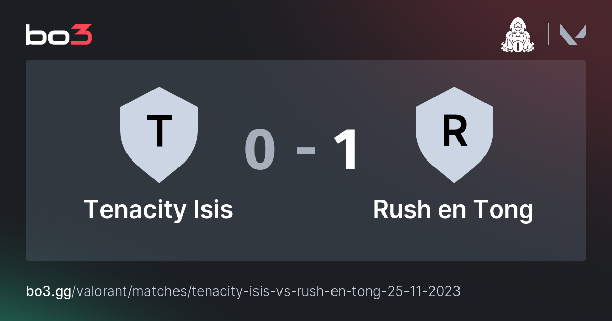 Tenacity Isis vs Rush en Tong - Valorant – bo3.gg