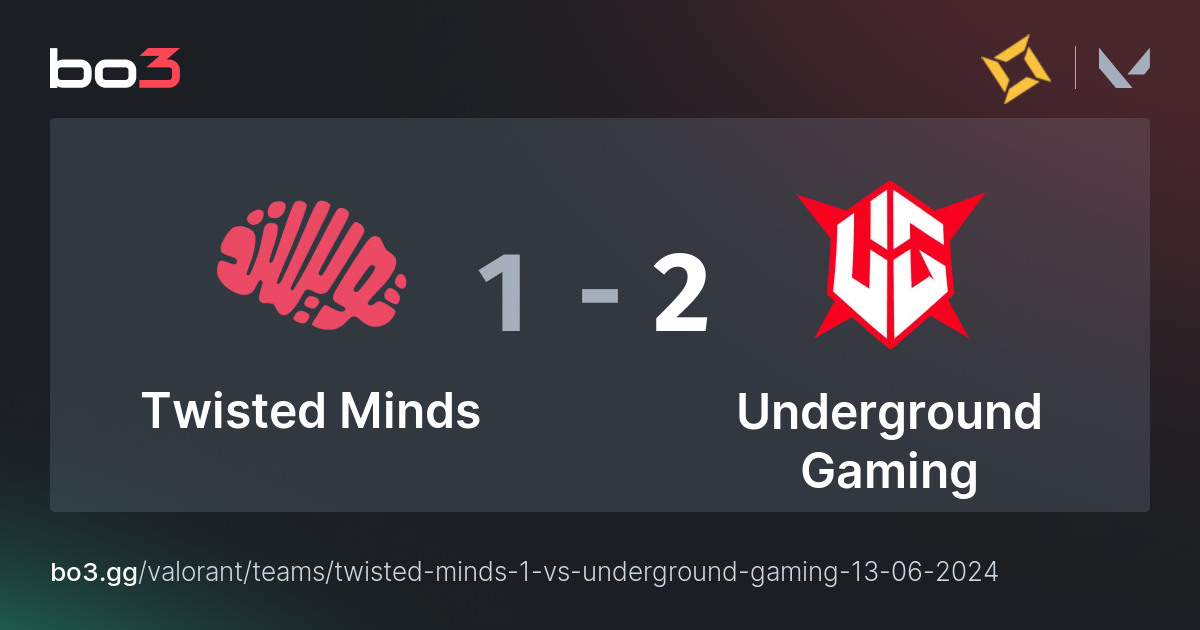 Twisted Minds vs Underground Gaming - Valorant – bo3.gg