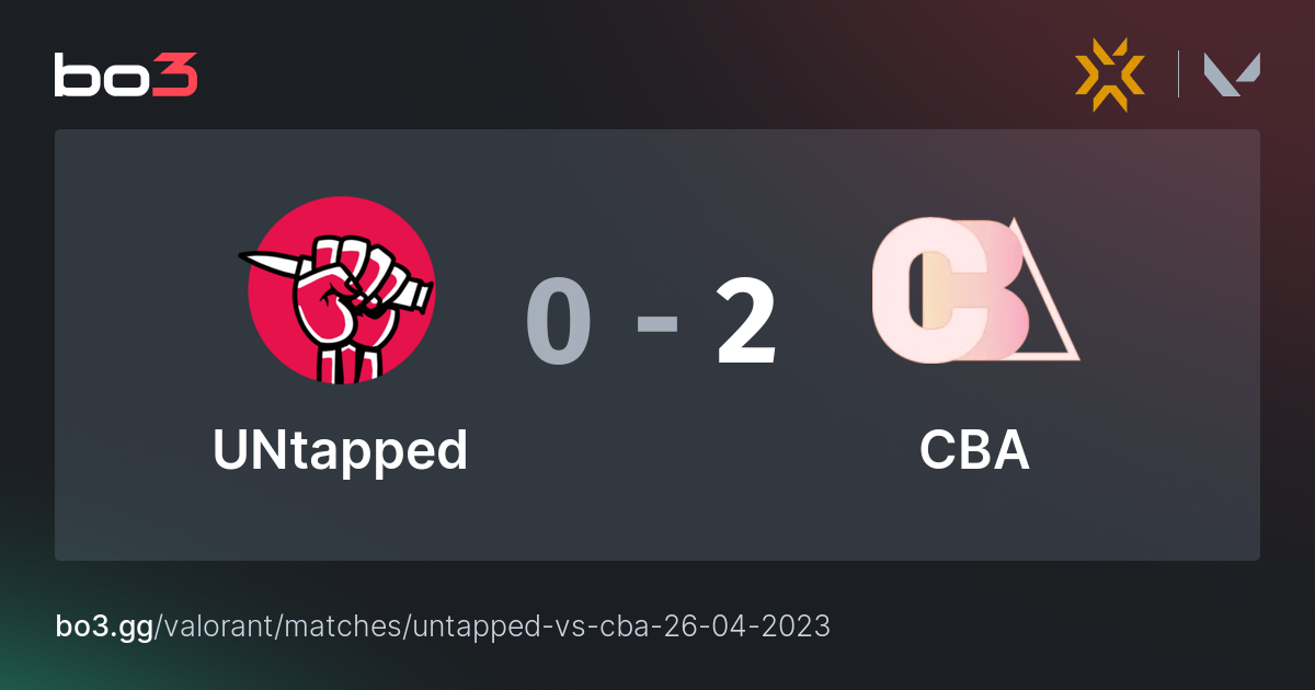 UNtapped vs CBA - Valorant – bo3.gg