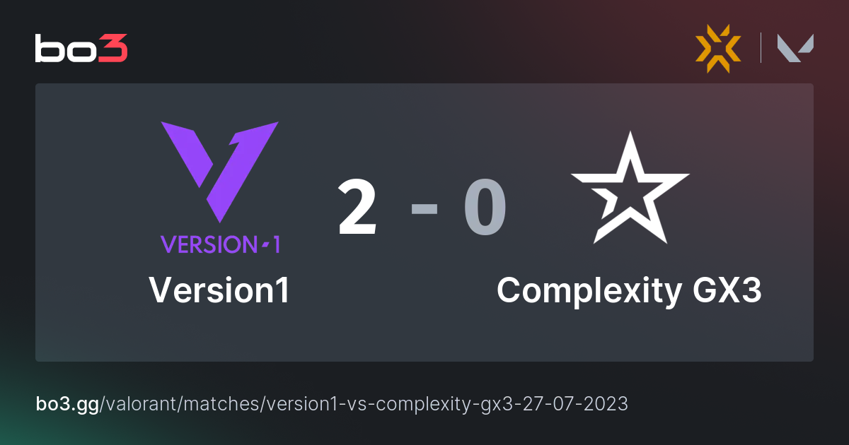Version1 vs Complexity GX3 - Valorant – bo3.gg