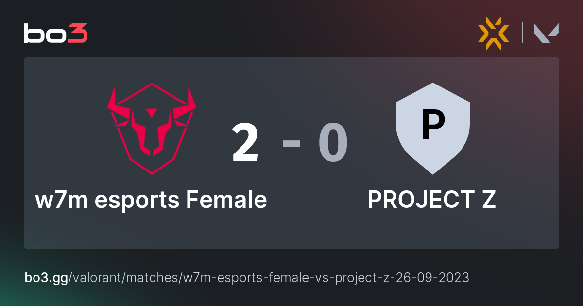 w7m esports Female vs PROJECT Z - Valorant – bo3.gg