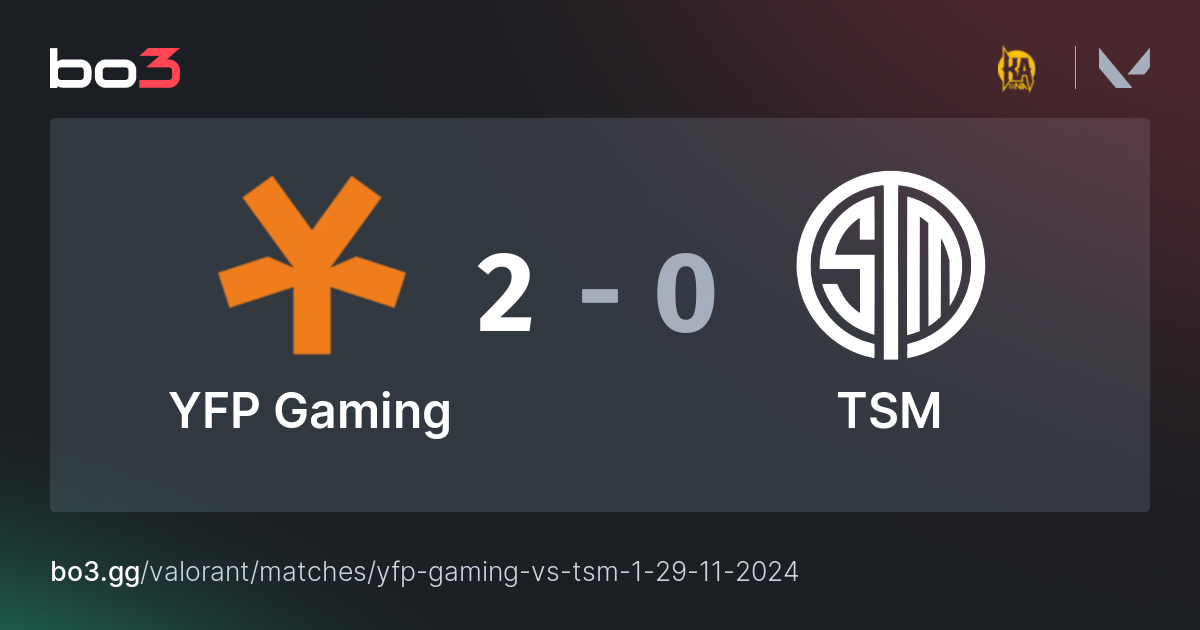 YFP Gaming vs TSM - Valorant Live – bo3.gg
