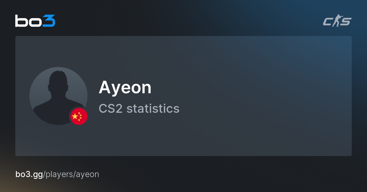 Ayeon (Yang Zhe) CS2 Stats