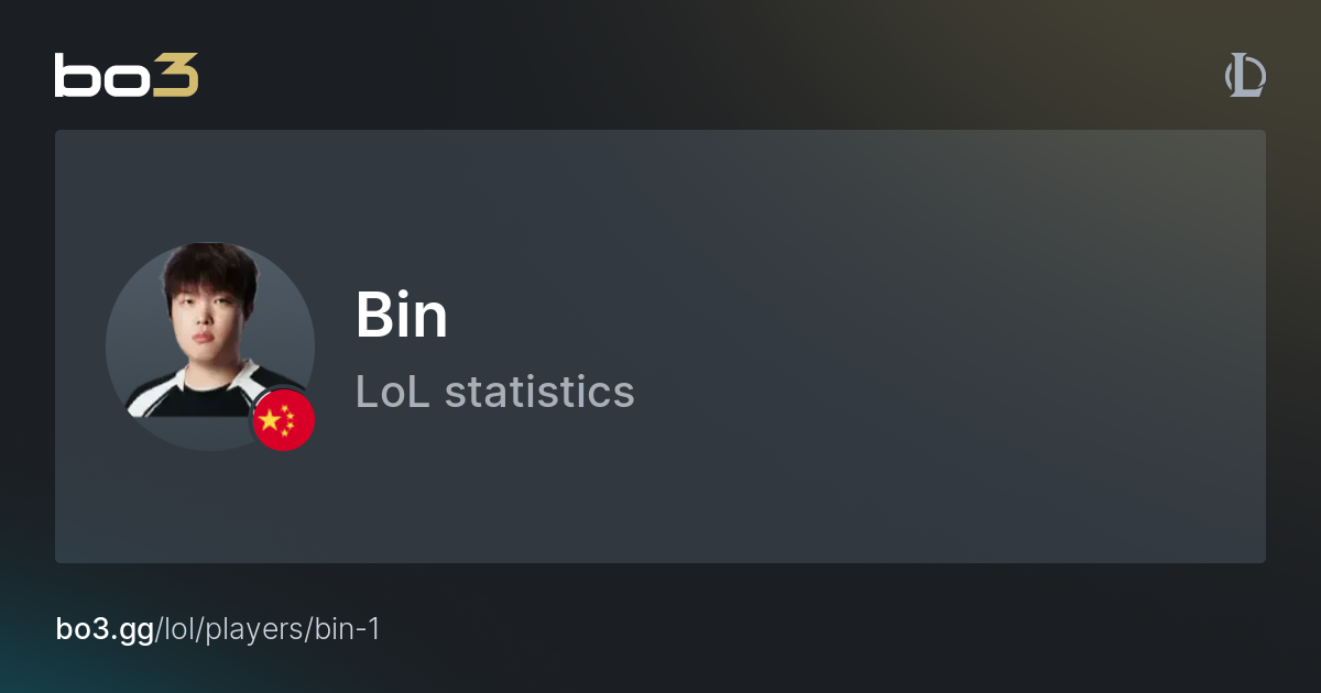 Bin (Chen Ze-Bin) LoL Stats & news – Bilibili Gaming