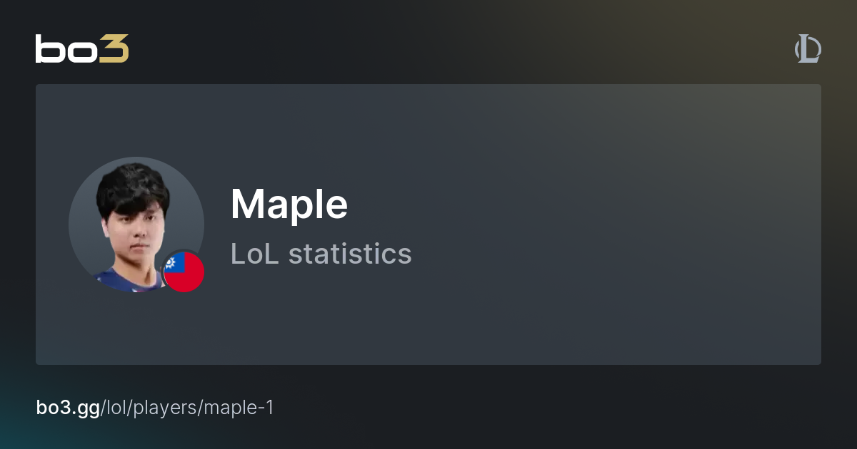 Maple (Huang Yi-Tang) LoL Stats & news – PSG Talon