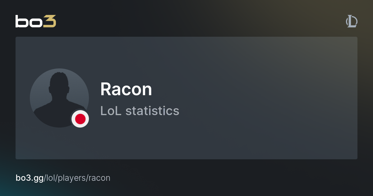 Racon (Ryota Kaneko) LoL Stats & news – Kareha Children
