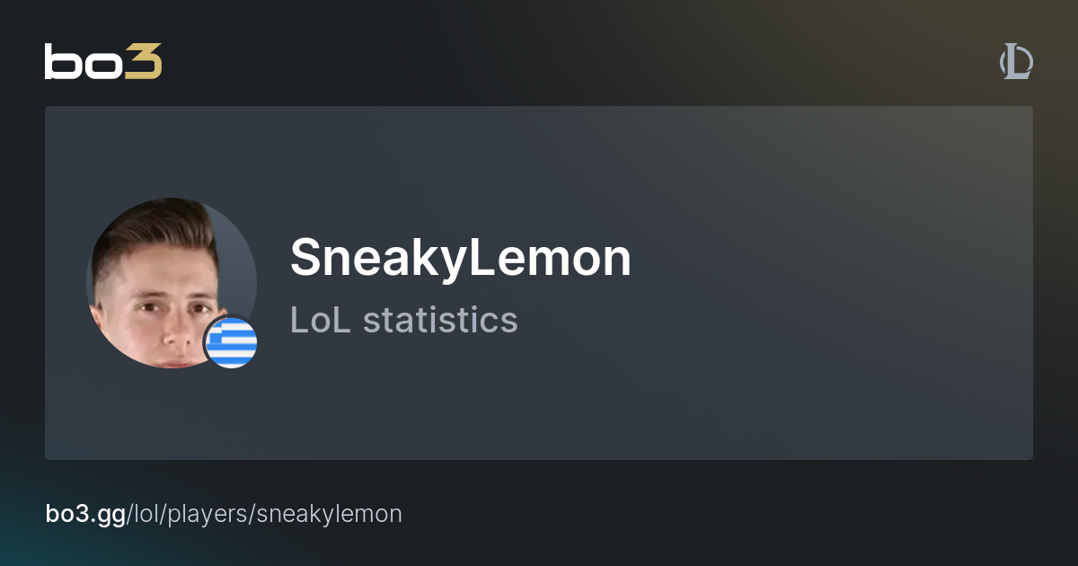 SneakyLemon (Ahilleas Natsis) LoL Stats & news
