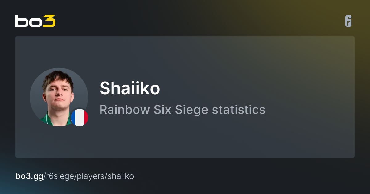 Shaiiko (Stéphane Lebleu) R6 Stats & news – Team Falcons