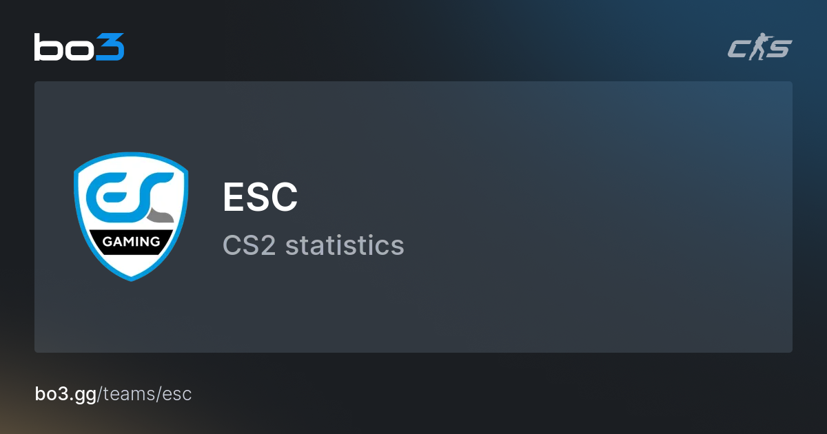 ESC team Matches: upcoming, current & finished