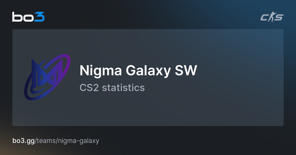 Estadísticas y Plantilla del Equipo CS2 Nigma Galaxy SW