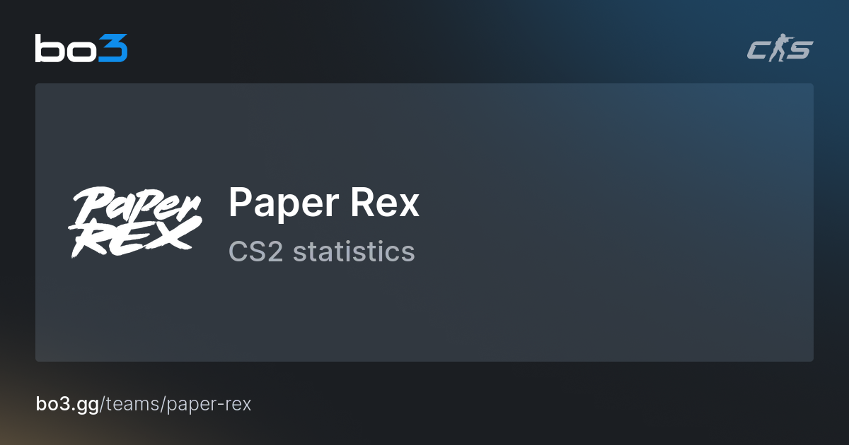 Paper Rex CS2 team statistics & roster