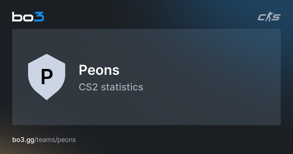 Peons CS2 team statistics & roster