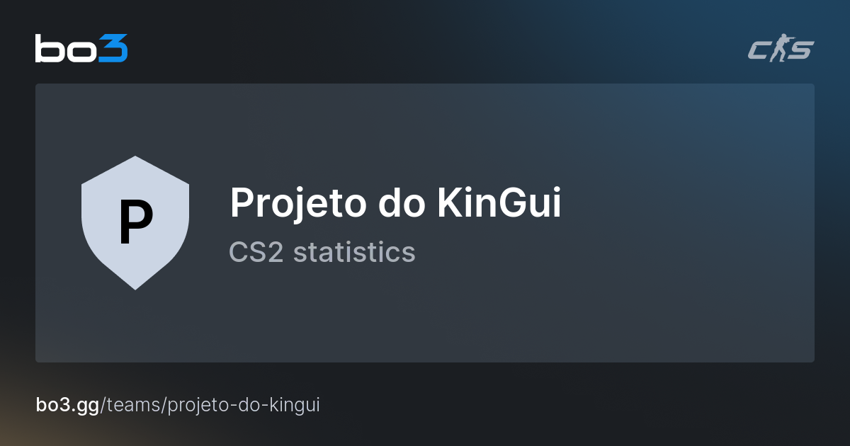 Projeto do KinGui CS2 team statistics & roster