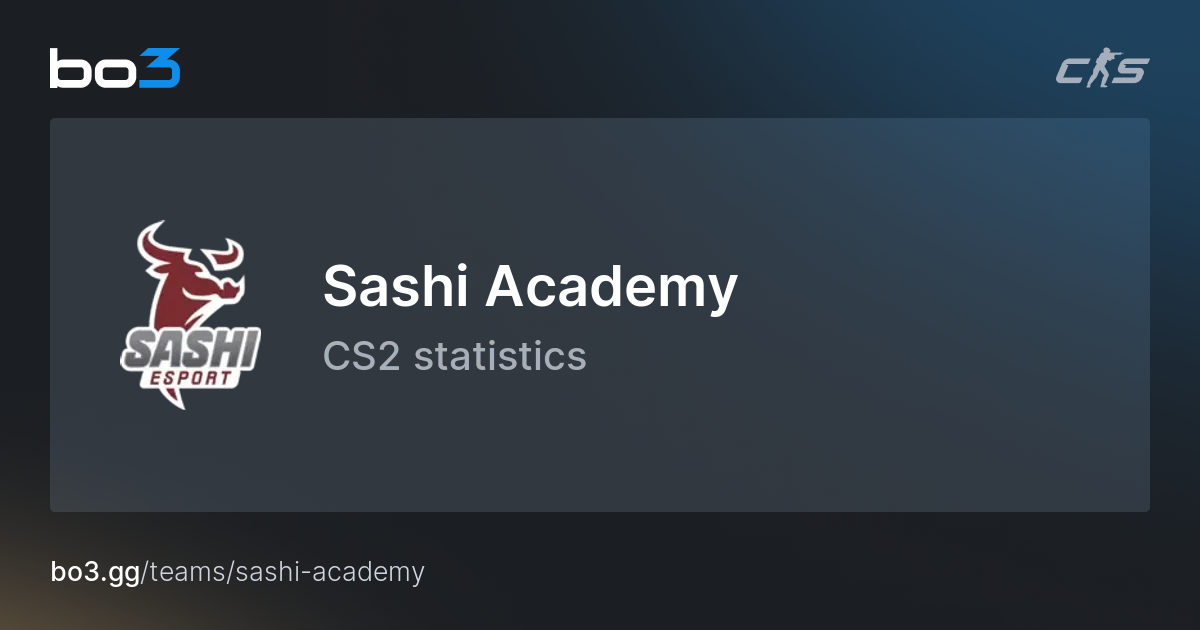 Statistik pasukan Sashi Academy CS2 & barisan pemain