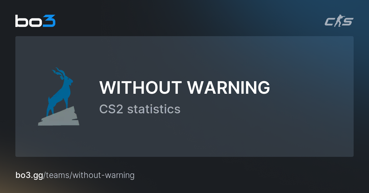 WITHOUT WARNING CS2 team statistics & roster