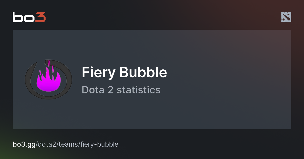 Fiery Bubble Dota 2 team statistics, standings & roster