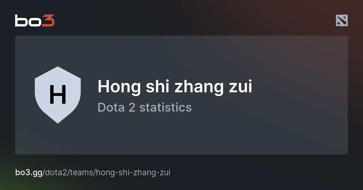 Hong shi zhang zui Dota 2 team statistics, standings & roster