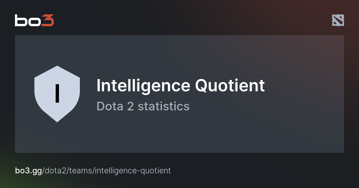 Intelligence Quotient Dota 2 team statistics, standings & roster