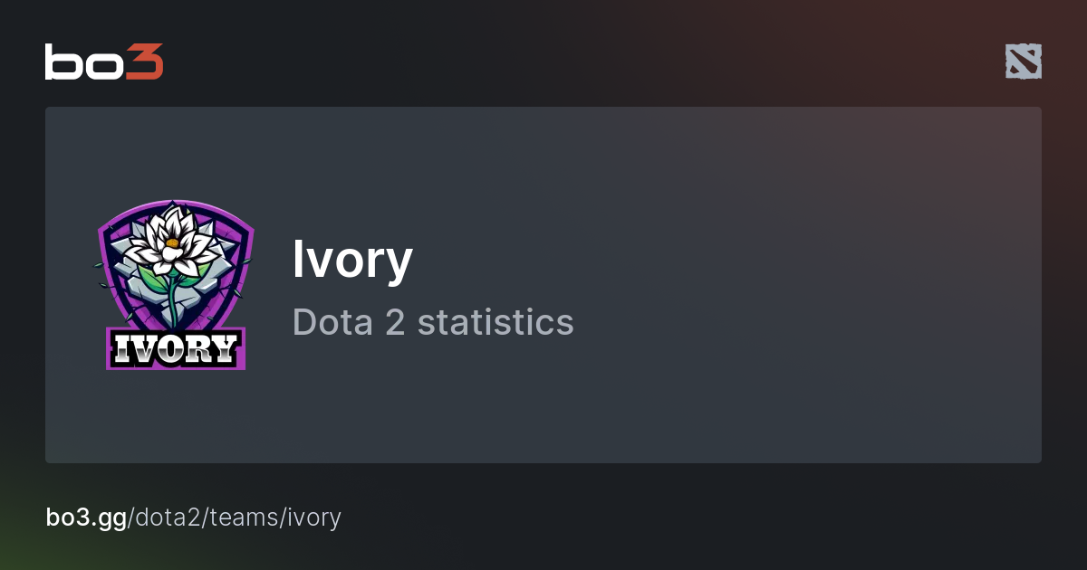 Ivory Dota 2 team statistics, standings & roster
