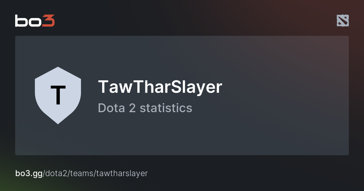 TawTharSlayer Dota 2 Stats – Team standings & match statistics