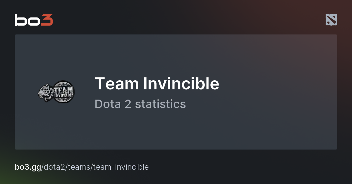 Team Invincible Dota 2 Stats – Team standings & match statistics